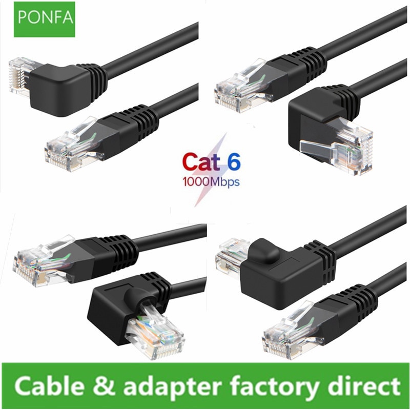 CAT6 UTP 26AWG RJ45 Cable Side Angled L Shape RJ45 Patch Cord Shape ...