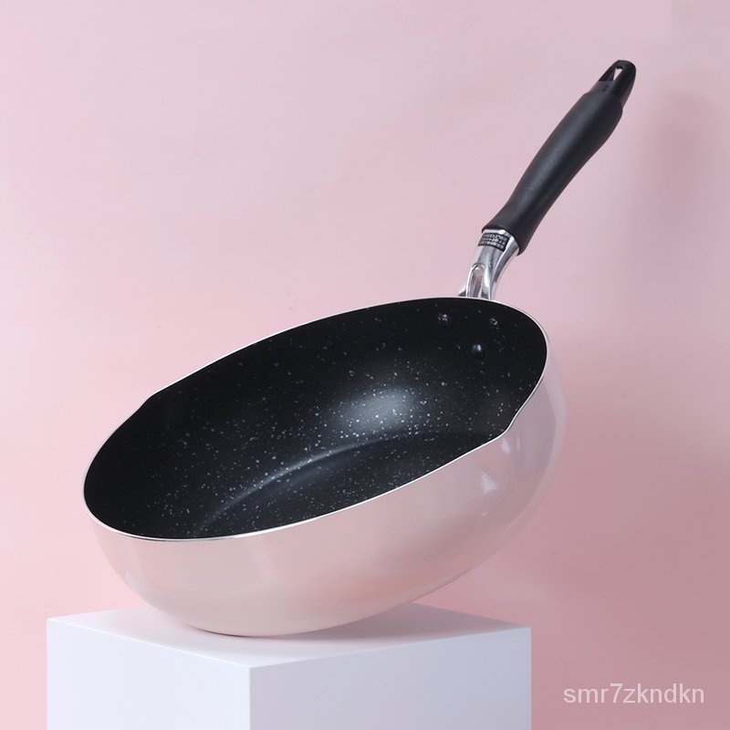 💥Special Offer💥Japanese Non-Stick Wok Pink Medical Stone Pan26Non-Stick ...