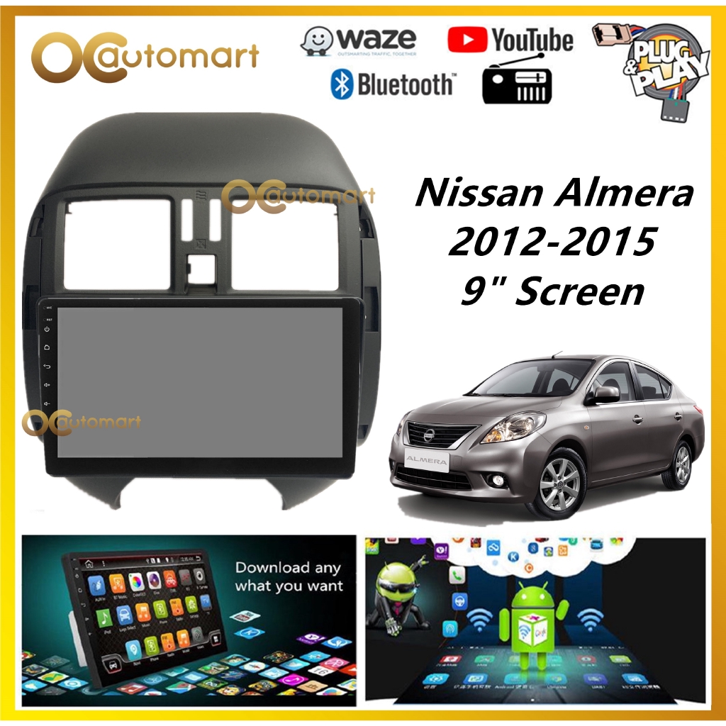 Nissan Almera 2012-2015 Big Screen 9" Plug and Play OEM Android Player ...