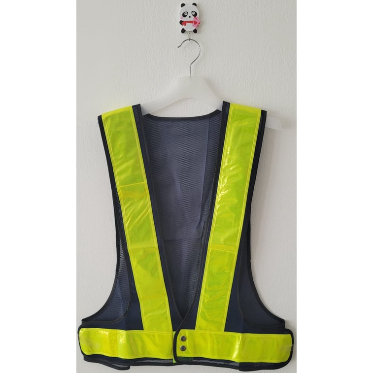 Safety Vest Netting "V" Shape Navy Blue With Yellow Reflector | Shopee ...