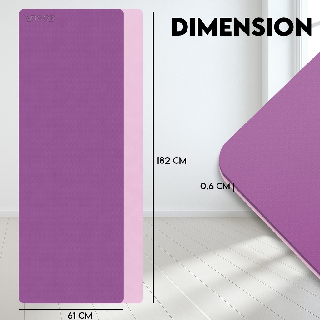 Vigor Fitness TPE Yoga Mat Anti-Slip Thickness Yoga Mat (6mm) / TPE Yoga Mat Anti-Selip ...