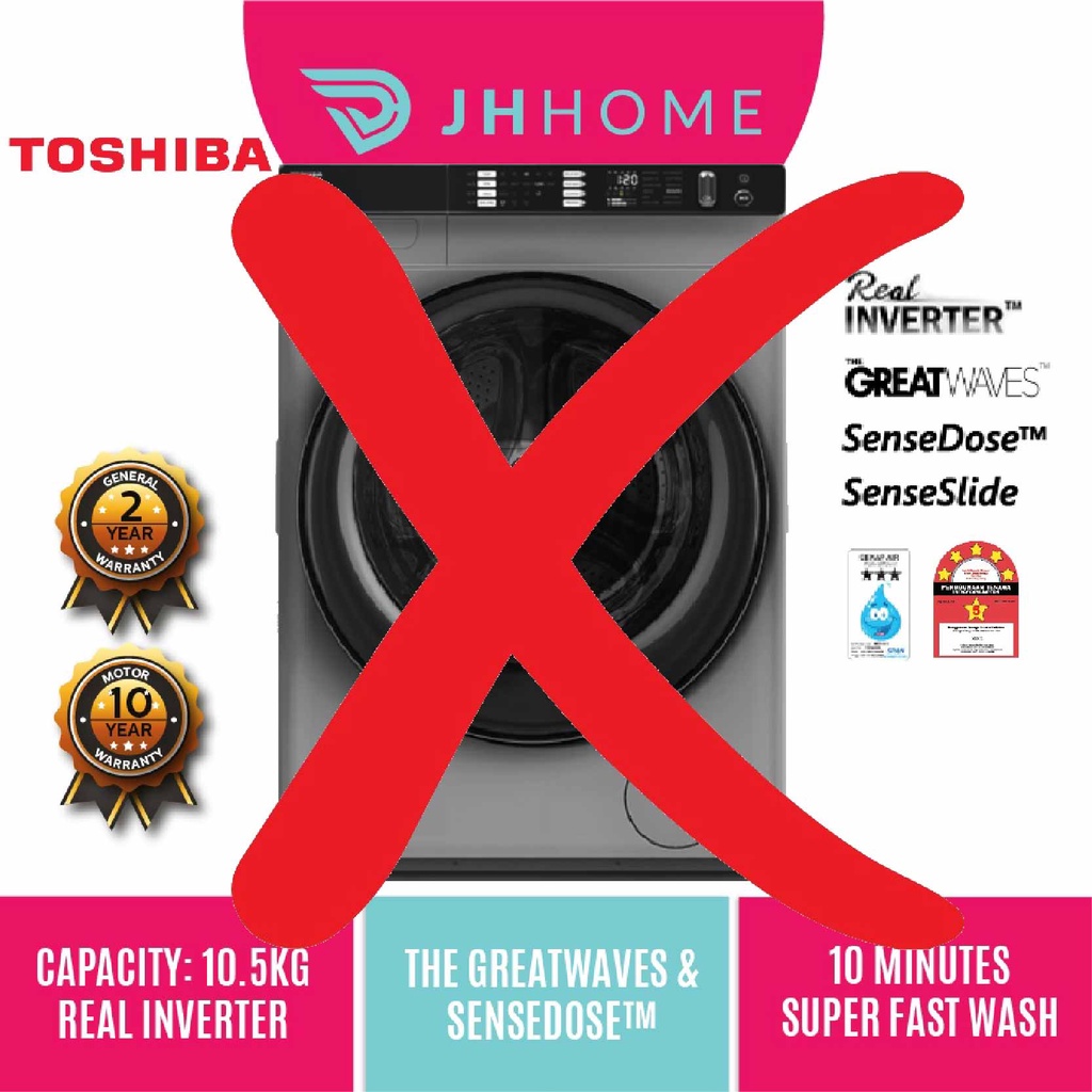 Toshiba 10.5KG Front Load Origin Inverter Washer TW-BK115GF4M(SK) | 9.5KG TW-BK105GF4M(SK) | 8 ...