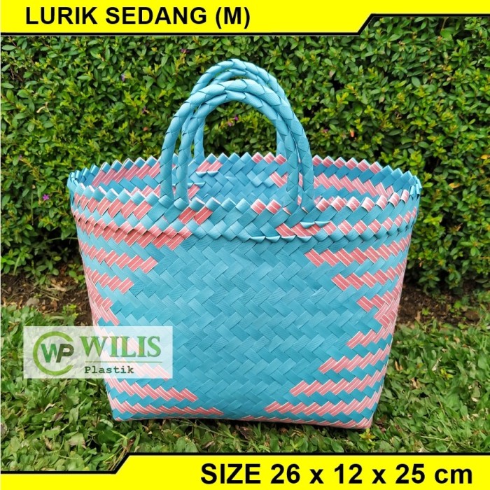 Medium (M) Striated Plastic Woven Bag For Hampers Parcel Gifts/Plastic ...