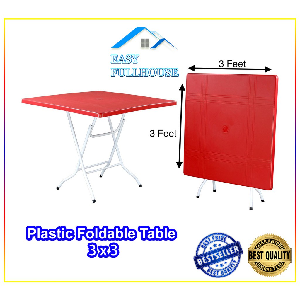 Foldable Plastic Table 3'x3' / Dinner Table / Mamak Hawker table / Meja ...