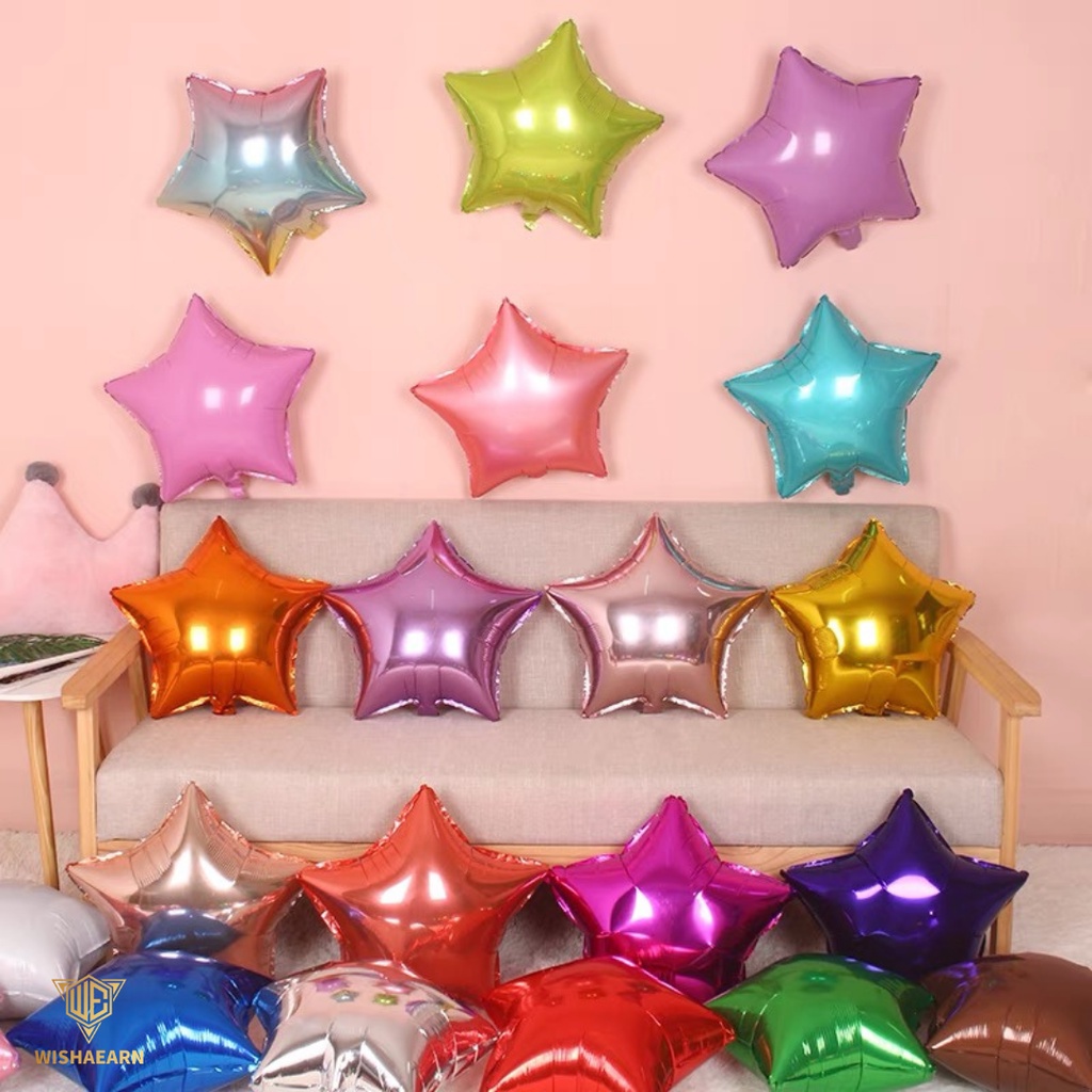 18 Inch Star Shape Foil Helium Balloons Happy Birthday Full moon New ...