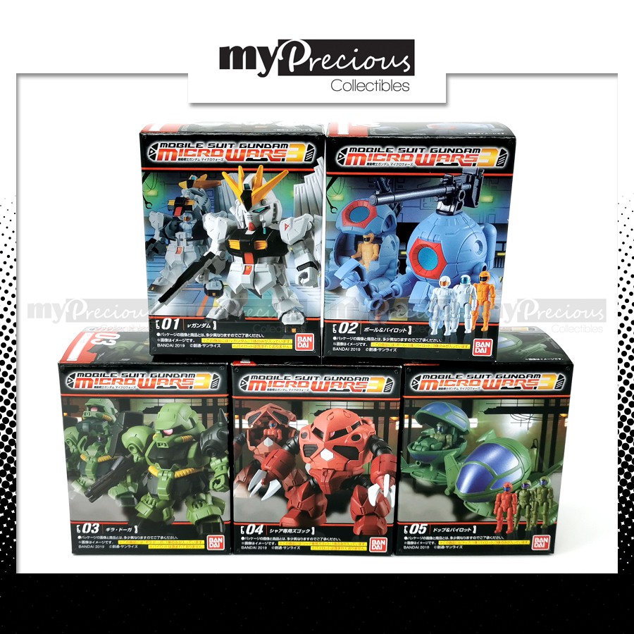 Bandai Mobile Suit Gundam Micro Wars 3 Set Candy Toy Nu Gundam Ball ...