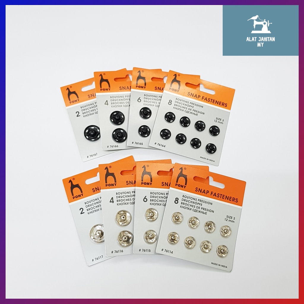 Pony Snap Fasteners / Snap Buttons / Press Stud (1slice) 12mm,13mm,15mm ...