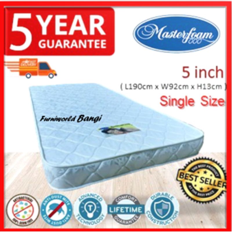 🔥Ready Stock🔥Masterfoam 2000 Single High Density Foam Mattress 5inch / Tilam bujang foam 5 ...