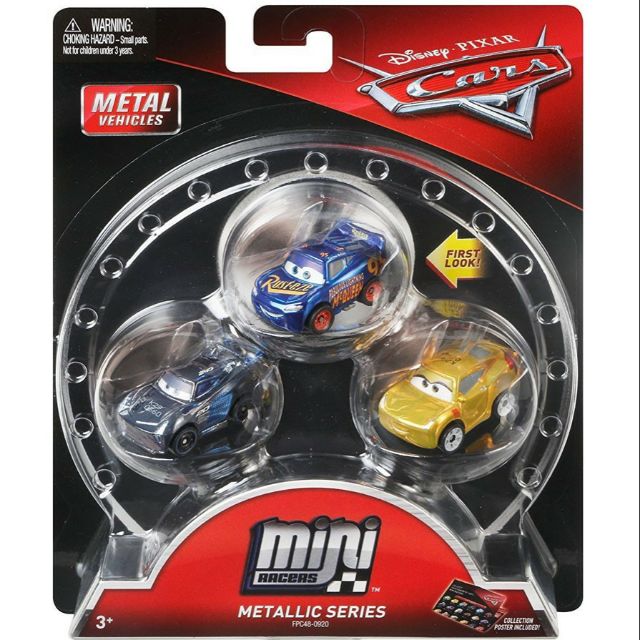 Disney / Pixar Cars Mini Racers Metallic Series 3-pack - Metallic ...