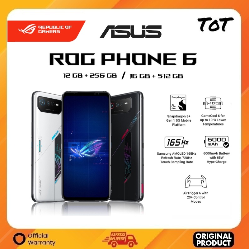 ASUS ROG 6 Phone Gaming Smartphone (12GB+256GB/16GB+512GB) Snapdragon ...