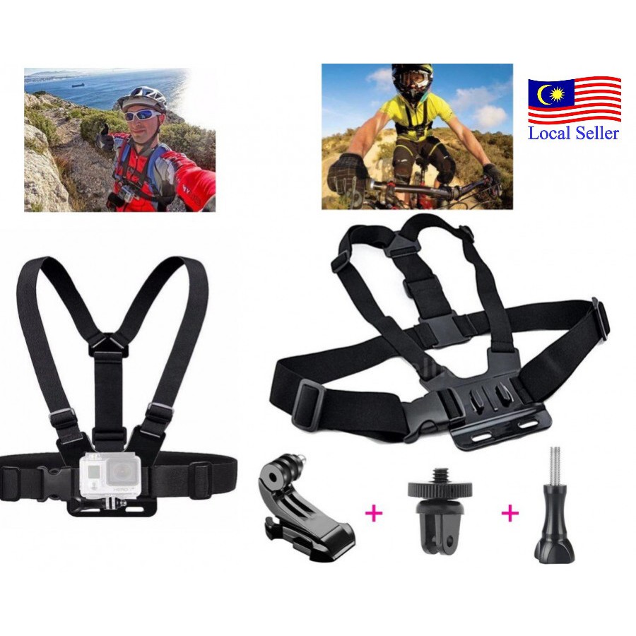 Ready Stock Action Camera Chest Strap Holder Harness Mount Belt + J ...