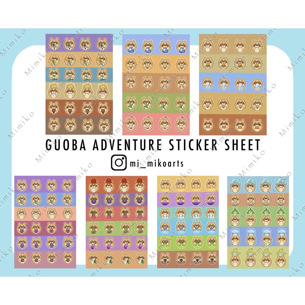 Genshin Impact Sticker Sheets Merch Fan Merch Journaling Stickers Guoba ...