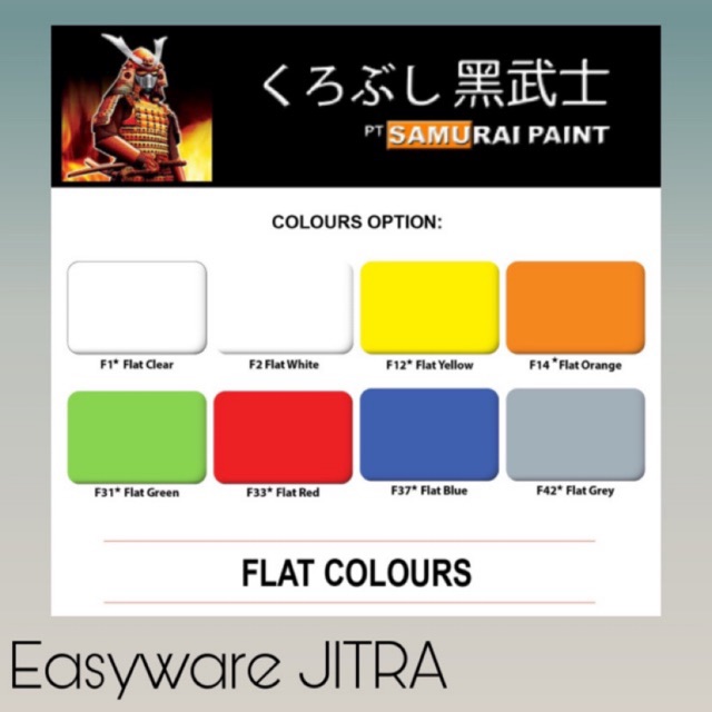 (100% ORIGINAL) SAMURAI FLAT COLOUR Spray Paint - 400ML ( SAMURAI PAINT ...