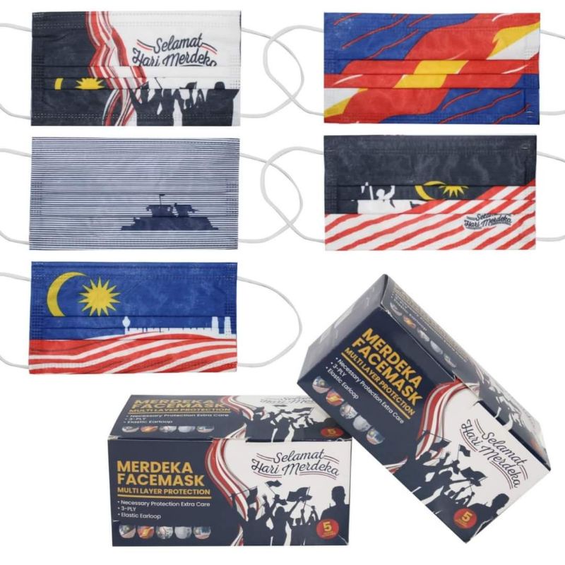 Face Mask Merdeka edisi khas (50 pcs ) | Shopee Malaysia