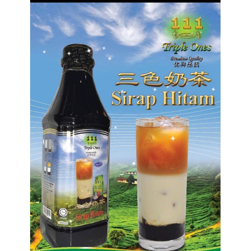 Triple One 3 Layer Milk sirap hitam (三色奶茶）kordial teh tiga lapis ...