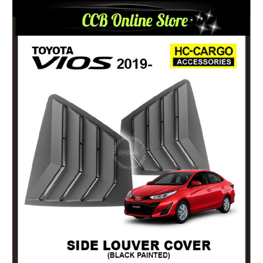 Toyota Vios 2019 Black Rear Side Louver Cover Window Triangle Mirror ...