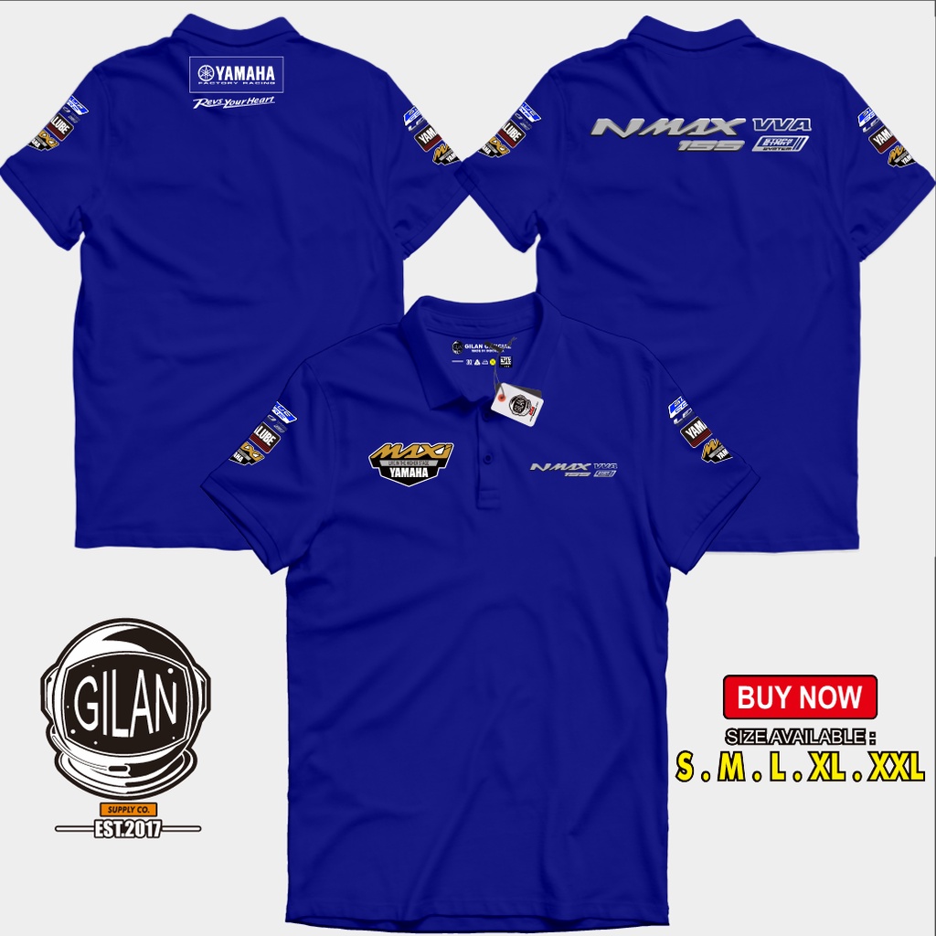 Sakazuki Poloshirt Polo Shirt Collar Motorcycle YAMAHA NMAX N MAX RIDER ...