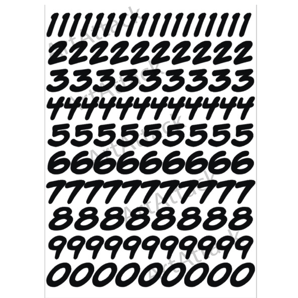 [READY STOCK] A4 Size Number Sticker for Aqua Bobo Balloon ( Heavy Duty ...