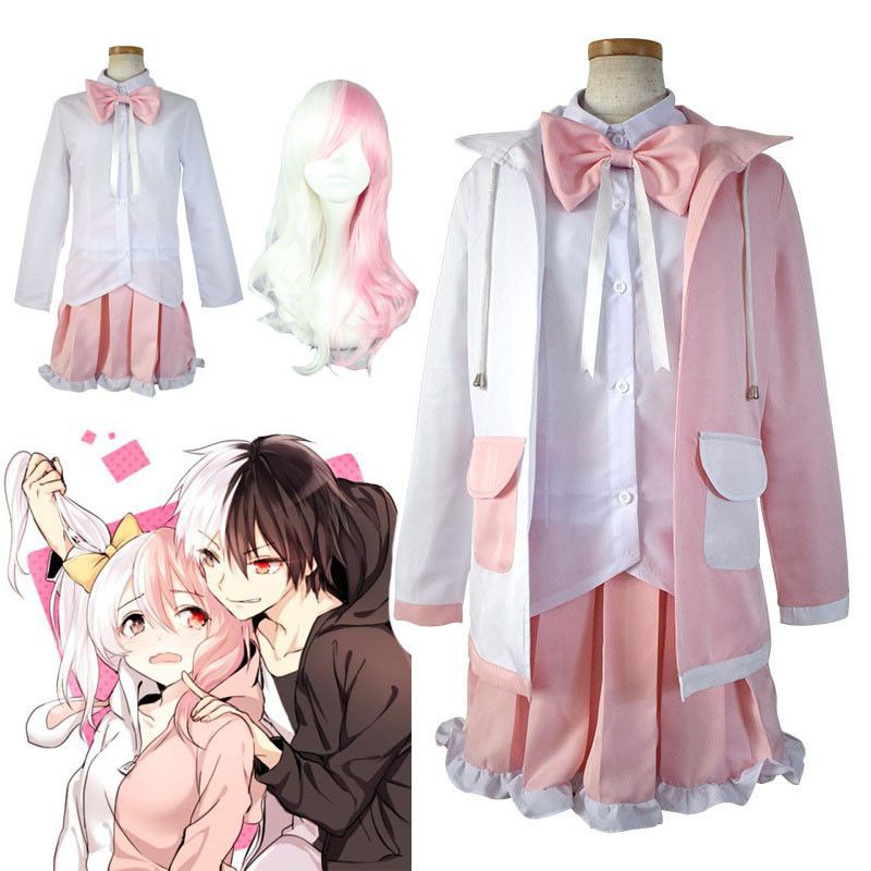Japan Anime Danganronpa Dangan-Ronpa 2 Monomi Pink White Rabbit Cosplay ...