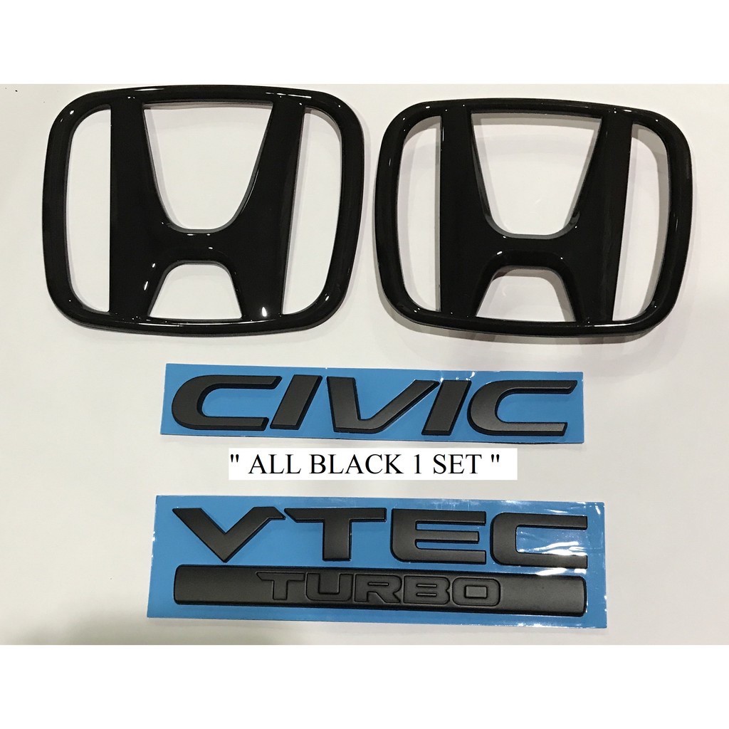 Honda Civic FC Black Emblem Vtec Turbo Black V-Tec Turbo Black Vtec ...