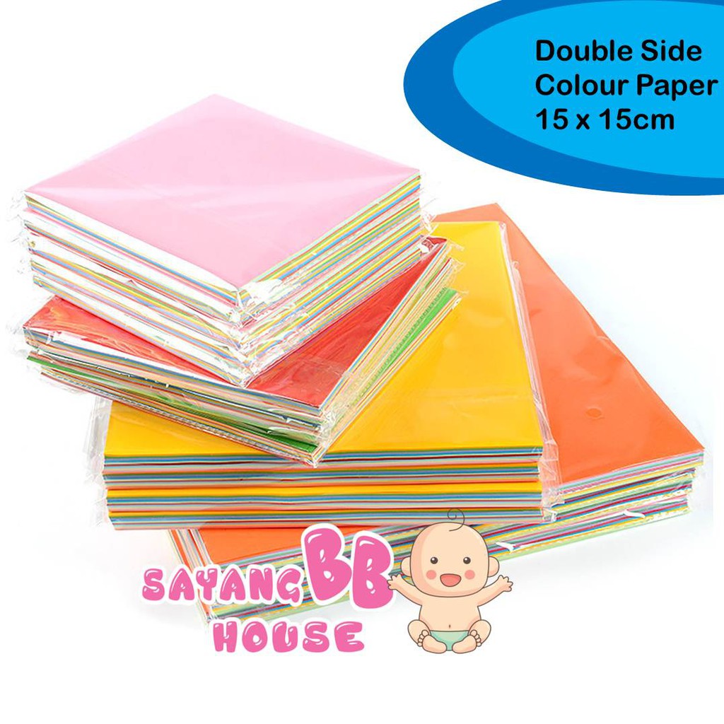 Folding Double Sided Colour Paper-cut Material 100Pcs 15*15cm / 20cm ...