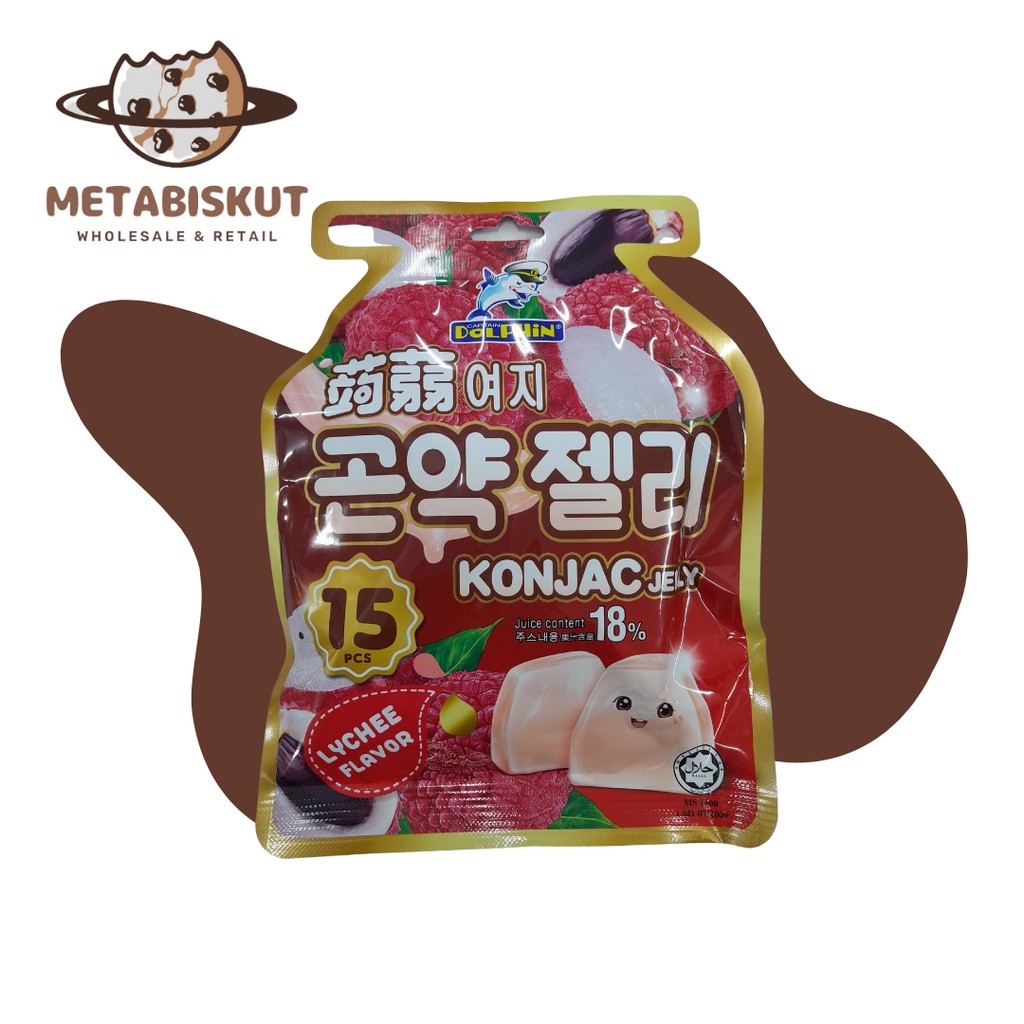 CAPTAIN DOLPHIN KONJAC JELLY LYCHEE FLAVOUR 300G (20g x 15PCS)(HALAL) | Shopee Malaysia