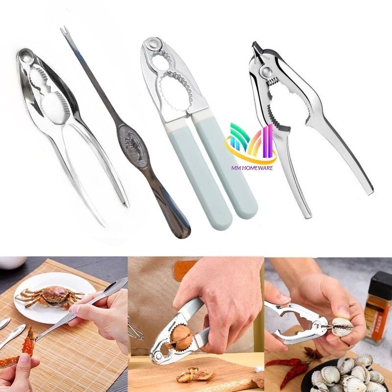 Stainless Steel Clam Opener Seafood Lobster Tools / Nut Cracker / Crab ...