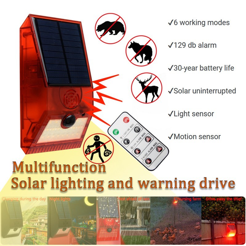 Solar Sound And Light Alarm Siren Strobe Security Alarm Solar Sound ...