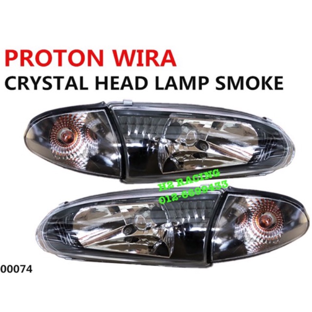 WIRA Head lamp Crystal Smoke Set // Headlamp / lampu besar / hitam ...