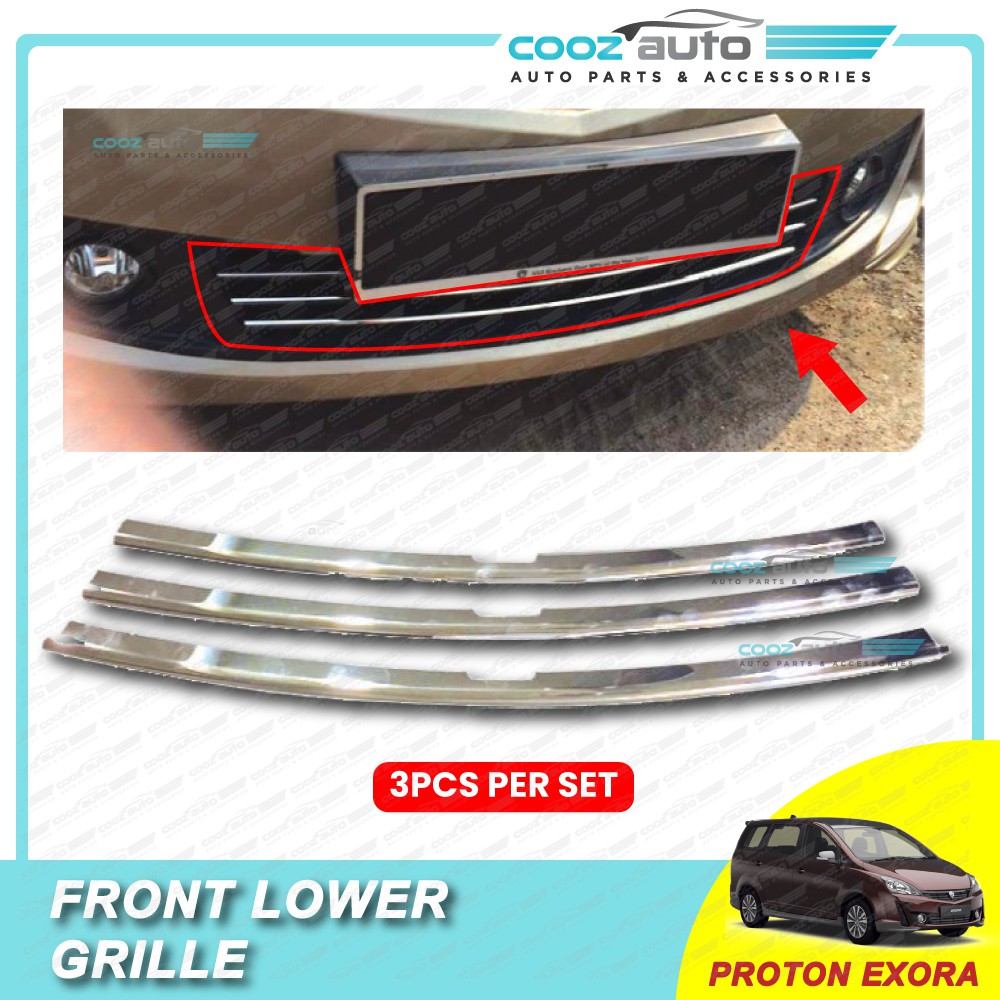 Proton Exora Bold Front Lower Grille Chrome (3Pcs/Set) | Shopee Malaysia