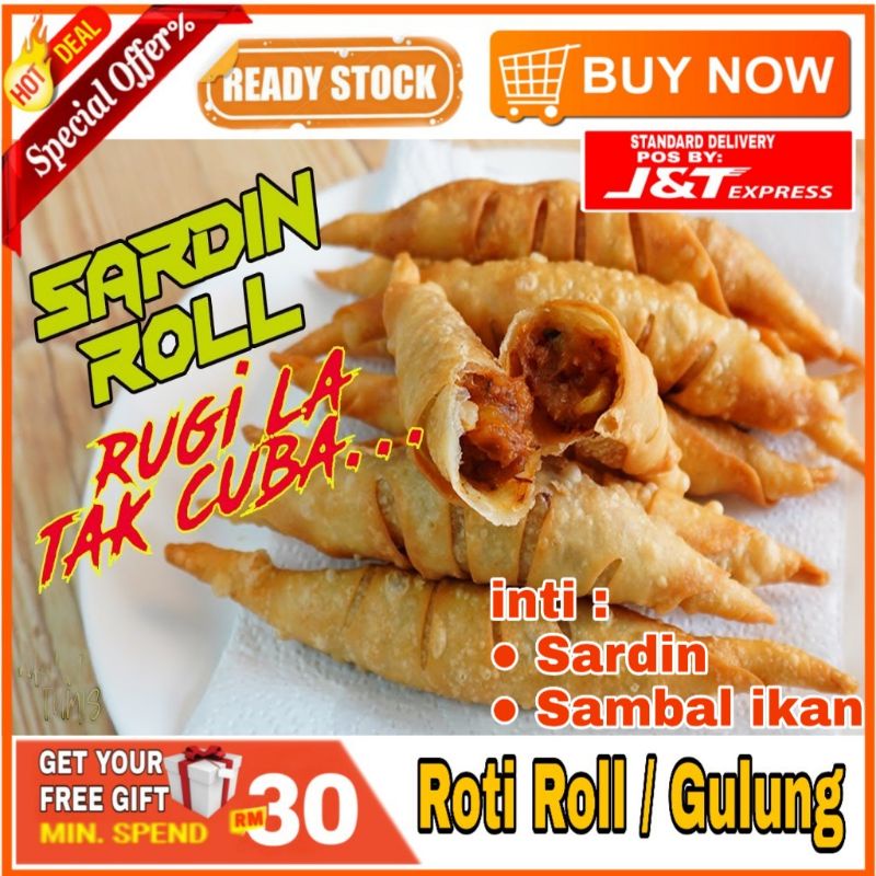 Sardin Roll/ Sambal Roll /kuih Gulung Frozen Rangup/ Kuih frozen ...