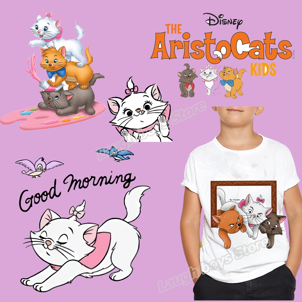 Aristocats Marie Cat Cartoon Stamping Sticker Washable T-shirt DIY ...