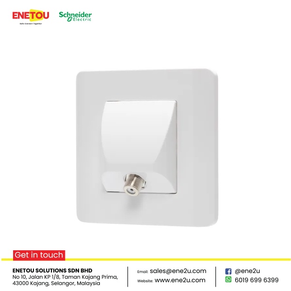 SCHNEIDER ZENCELO E8431CATV 1GANG CATV F TYPE SCREW CONNECTOR SOCKET ...