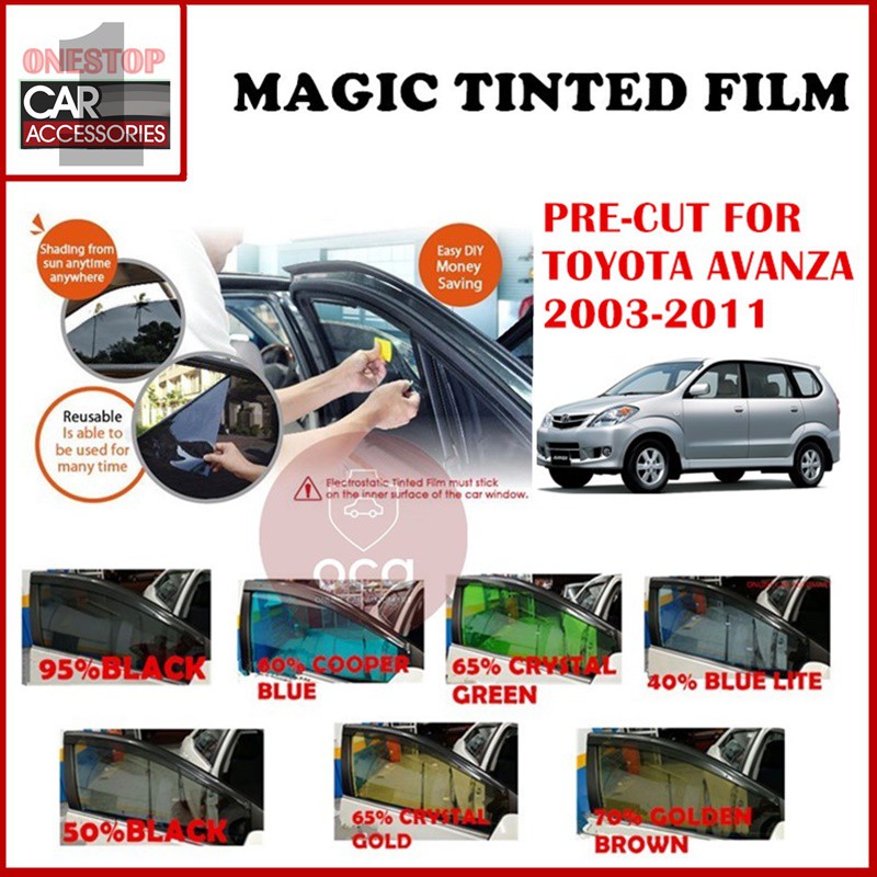 Toyota Avanza 2003-2011 - Pre-Cut Shape Magic Tinted Solar Tinted (4 ...