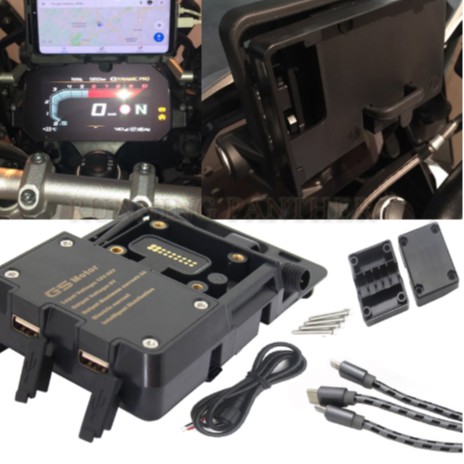 🔥In Stock 🔥Motorcycle USB Charger Mobile Phone Holder Stand Bracket For ...