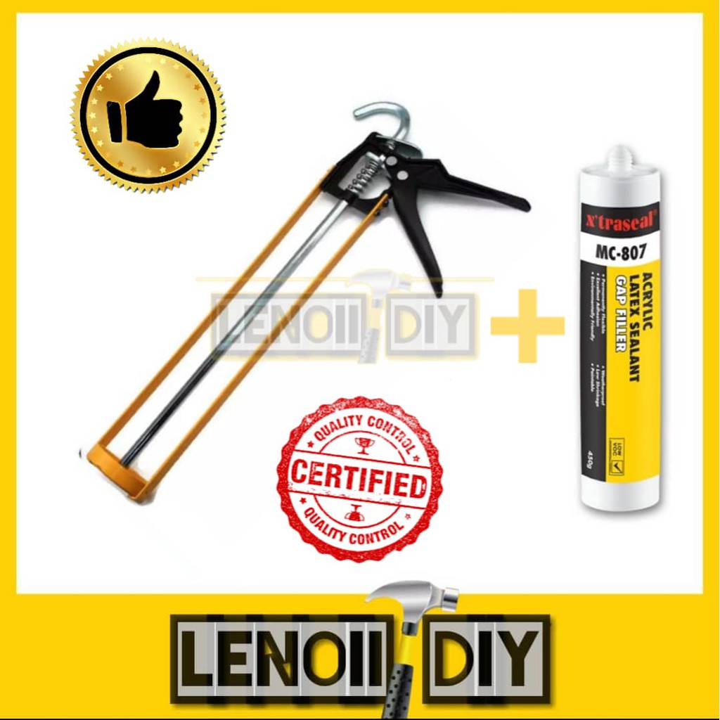 COMBO XTRASEAL MC-807 Acrylic Latex Sealant Gap Filler with Heavy Duty Caulking Gun | Shopee ...