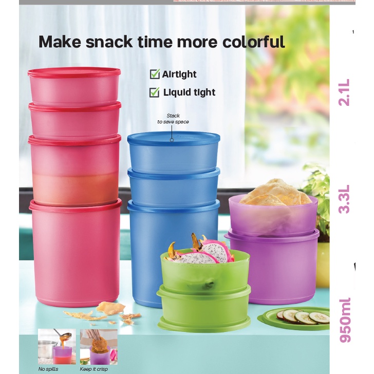 Tupperware Summer Fresh Round 950ML (4) | Shopee Malaysia