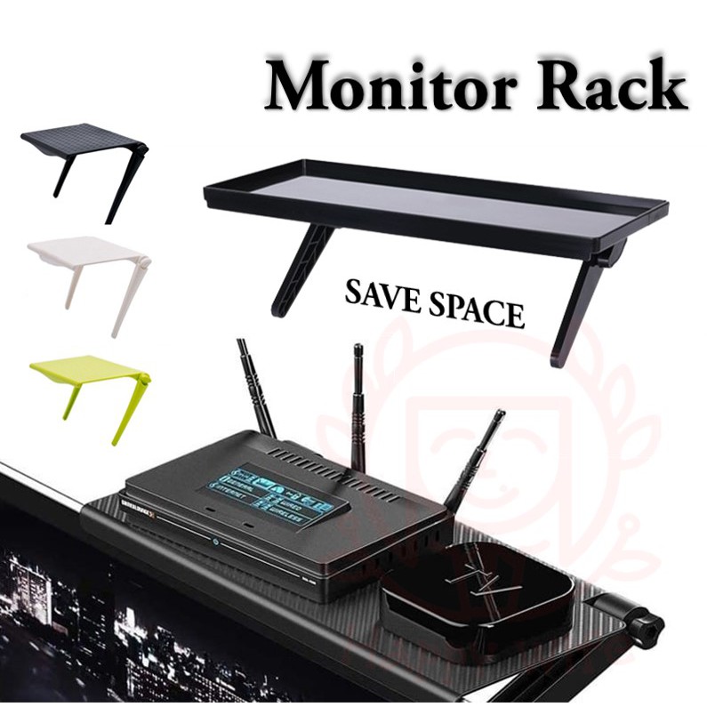 Monitor Rack Shelf/ Computer Screen Storage / Smart TV Rack / Table ...