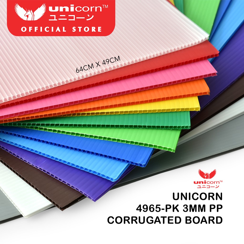 Unicorn Thick Polypropylene PP Corrugated Cardboard (64cm x 49cm x 3mm ...