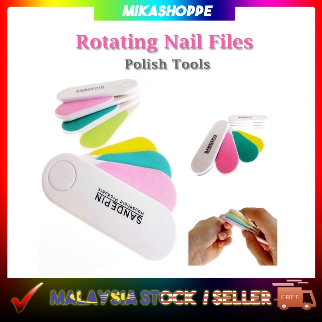 Rotating Nail Files Polish Manicure Saloon Pedicure Tip Tool ...