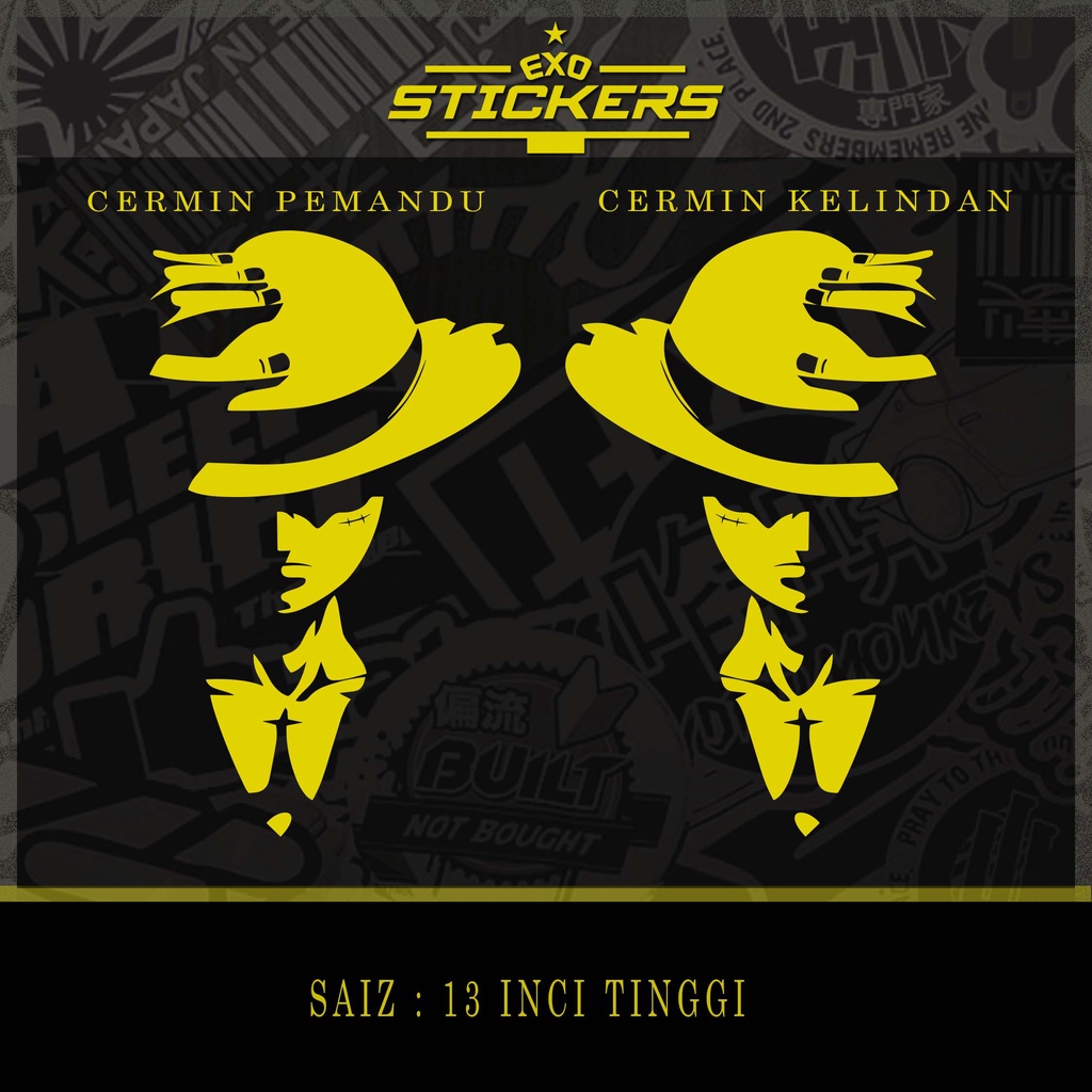 Sticker One Piece untuk cermin lori van kereta sticker tahan panas ...