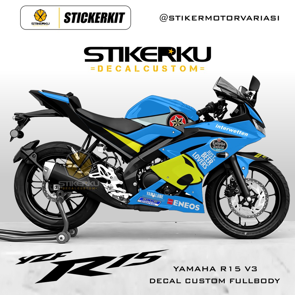 Decal YAMAHA R15 V3 FULLBODY CUSTOM STICKER | Shopee Malaysia