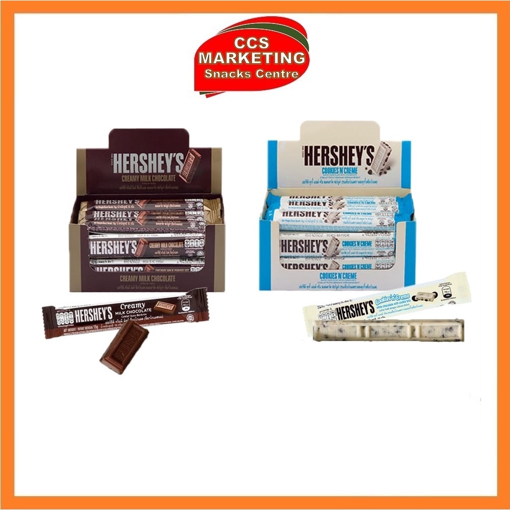 CCS Hershey's Creamy Milk Chocolate / Cookies 'n' Creme ( 15g x 24pcs ) | Shopee Malaysia