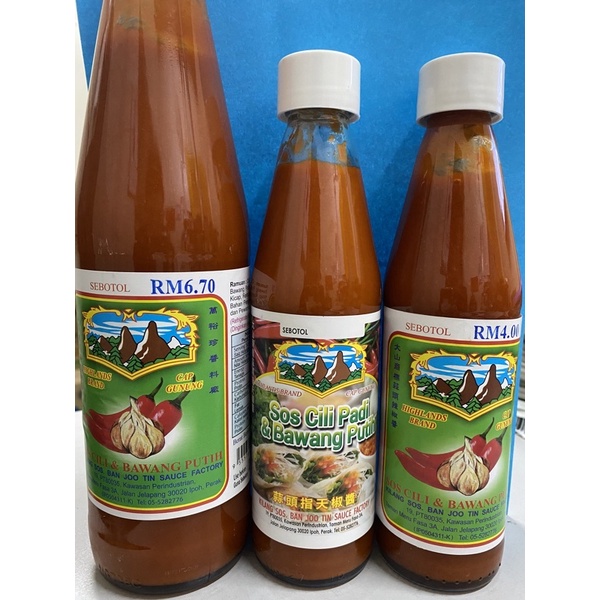 CAP GUNUNG SOS CILI & BAWANG PUTIH 雪山辣椒酱 650G& 300G | Shopee Malaysia