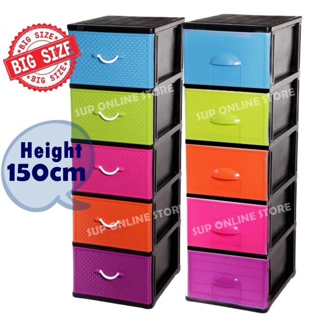 5 Tier Plastic Drawer / Big Cabinet / Storage Cabinet / Big Drawer ...