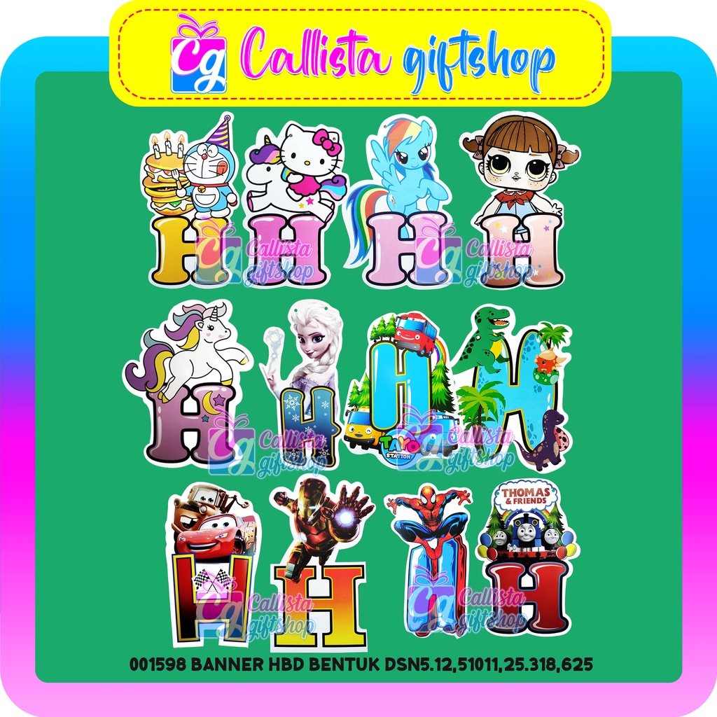 Happy Birthday Banner Character Banner Banner Bunting Flag Happy ...