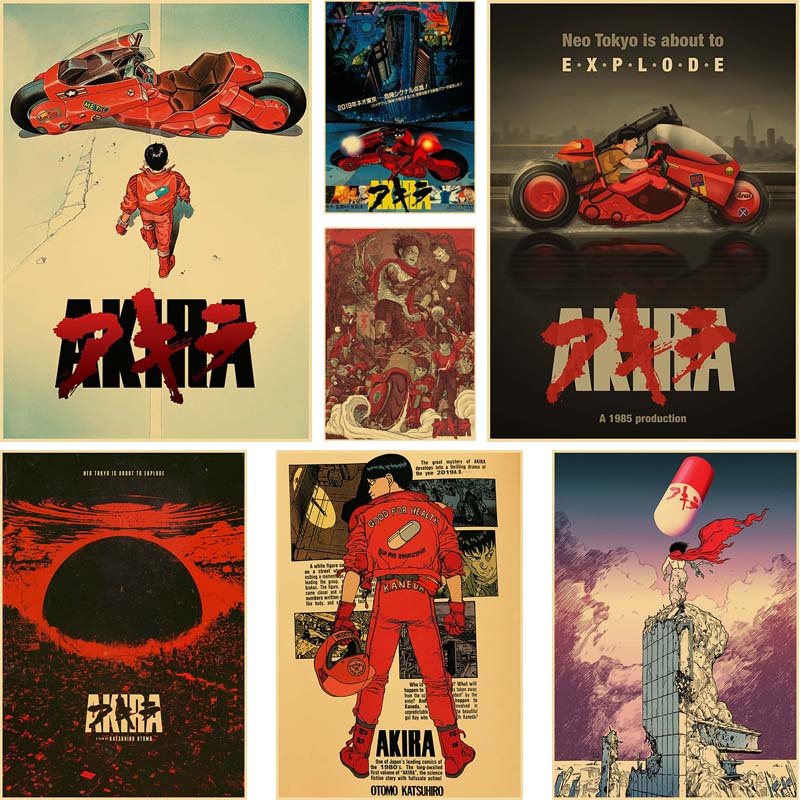 Classic Anime Movie Akira Posters Home Decor Mural Retro Kraft Paper ...