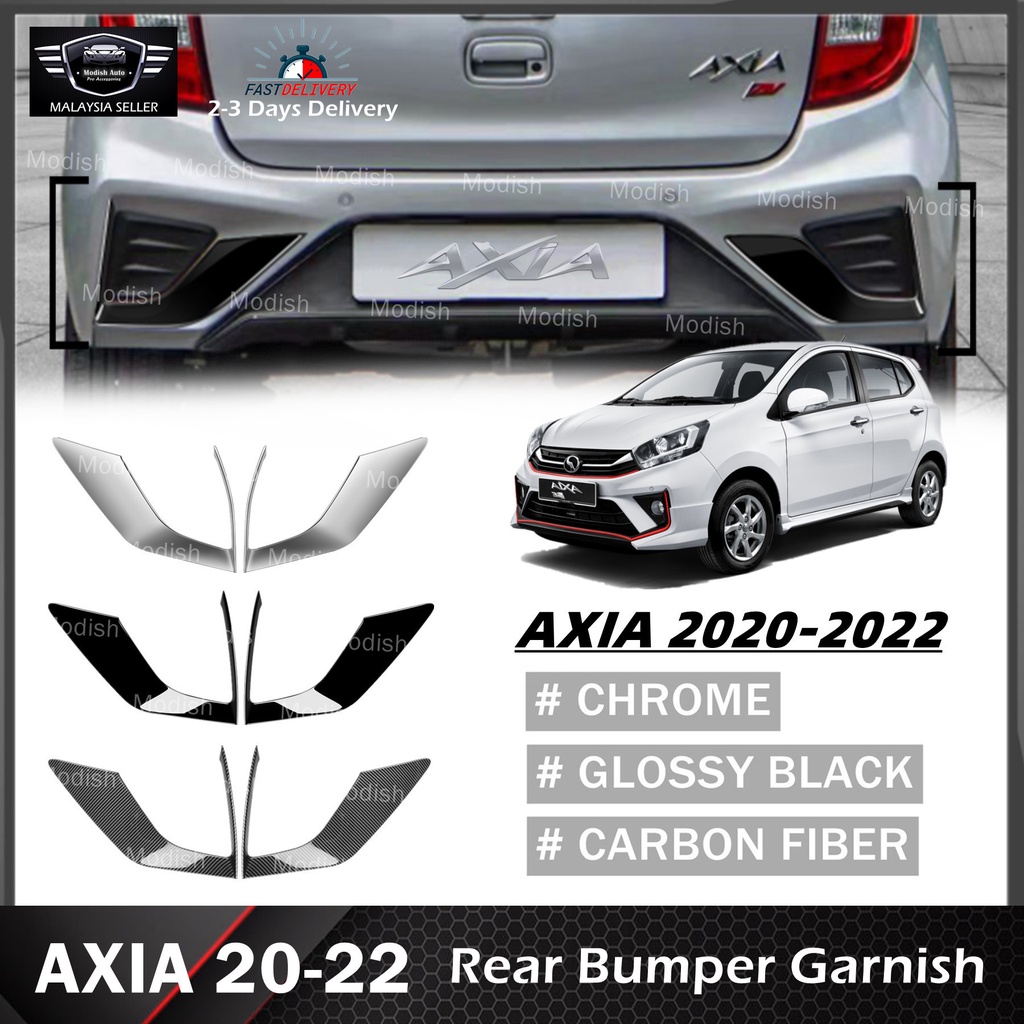 Modish Perodua Axia 2020-2022 Rear Bumper Garnish Rear Skirting Bumper ...