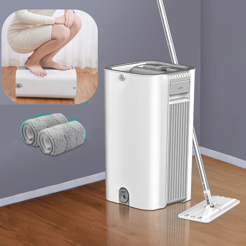 🌠READY STOCK🌠 2in1 Self Cleaning Magic Mop Set Scratch Flat Bucket Spin ...