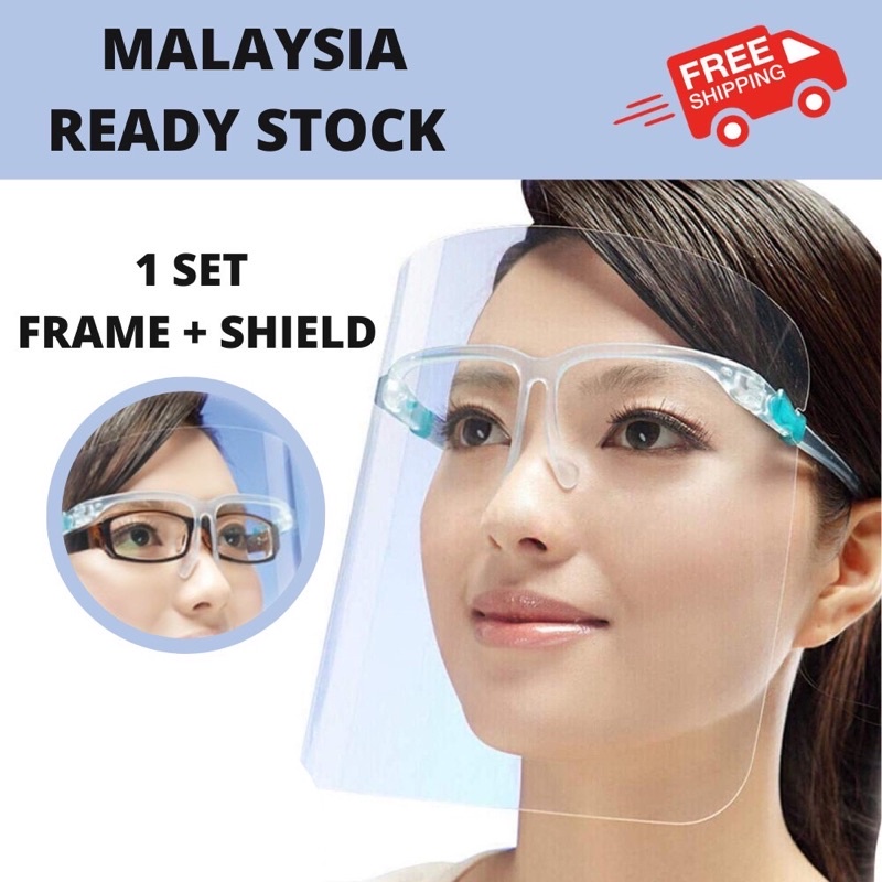 [READY STOCK] FACE SHIELD PROTECTION PLASTIC 180 DEGREE FULL FACE ANTI SPLASH | Shopee Malaysia